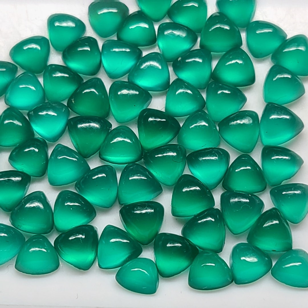 Green Onyx 6x6mm & 8x8mm Trillion Flat Back Cabochon Loose Gemstone(s) - Etsy