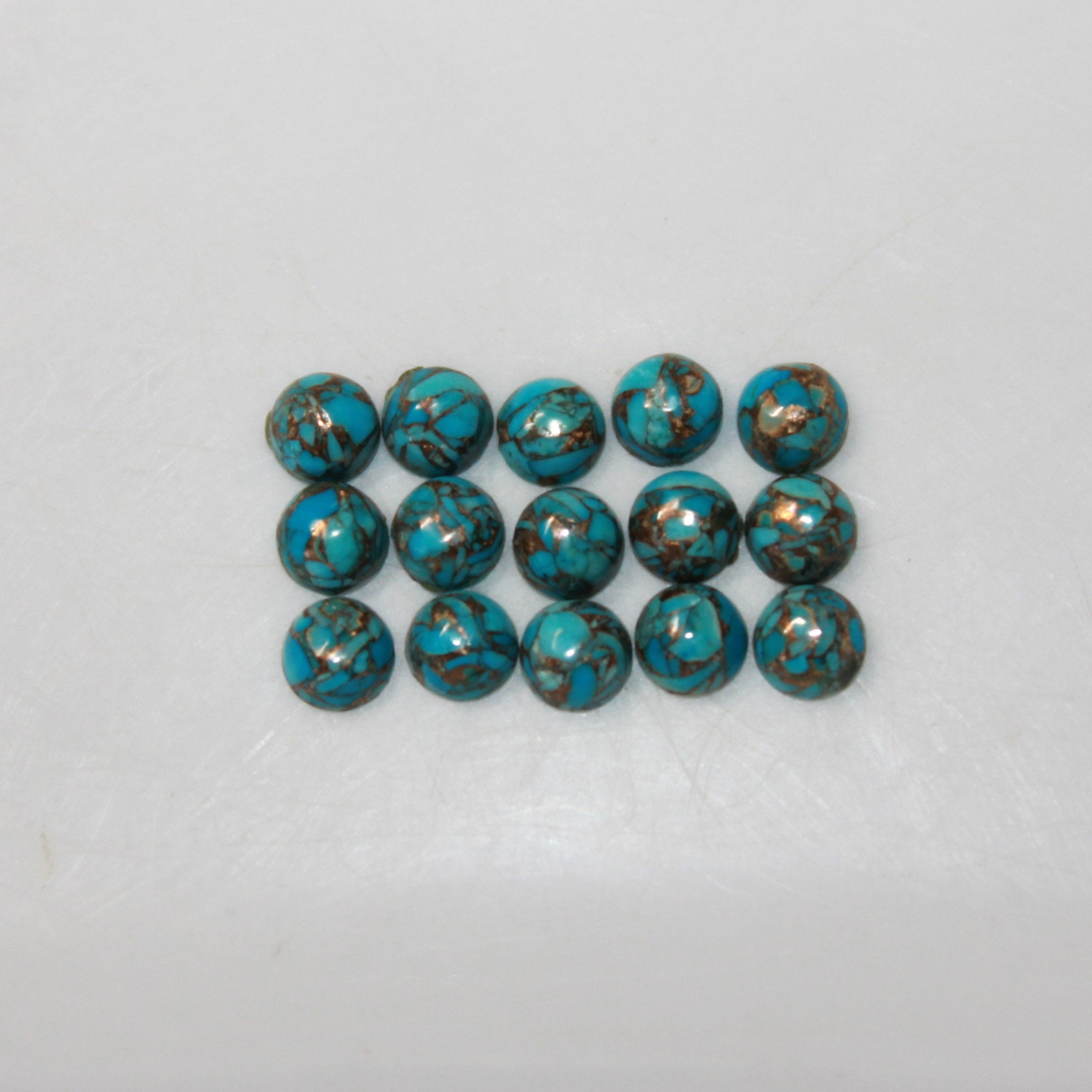 Blue Copper Turquoise Round Cabochon 3mm, 4mm, 5mm, 6mm, 8mm, 10mm ...