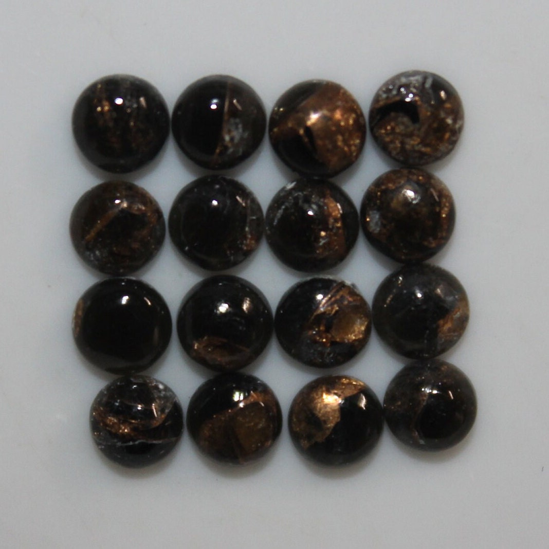 Black Copper Obsidian Round Cabochon 4mm, 5mm, 6mm, 8mm, 10mm & 12mm ...
