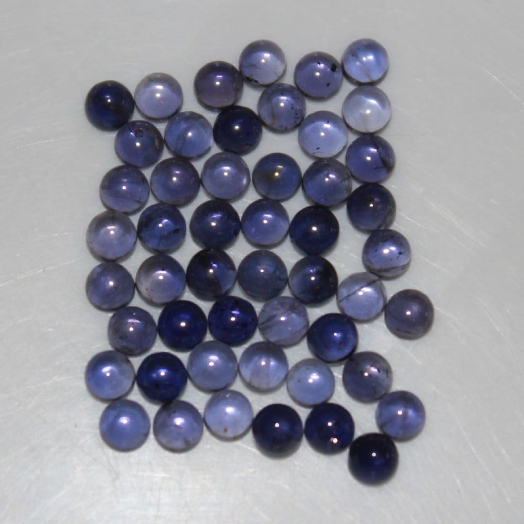 Iolite Round Cabochon 3mm, 4mm, 5mm, 6mm, 8mm, 10mm Loose Gemstones - Etsy