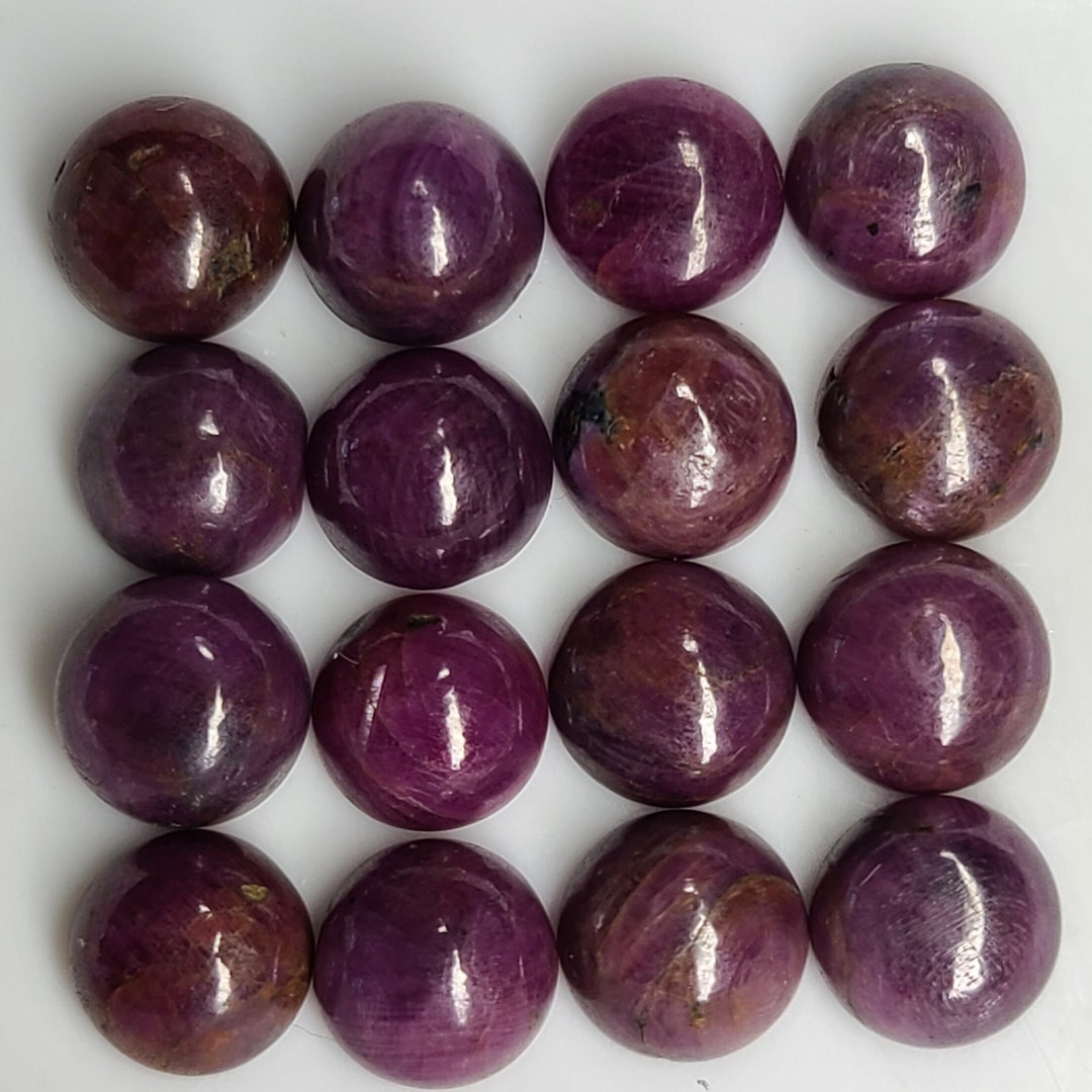Indian Ruby 4mm, 5mm, 6mm, 8mm Flat Back Round Cabochon Loose Gemstone ...
