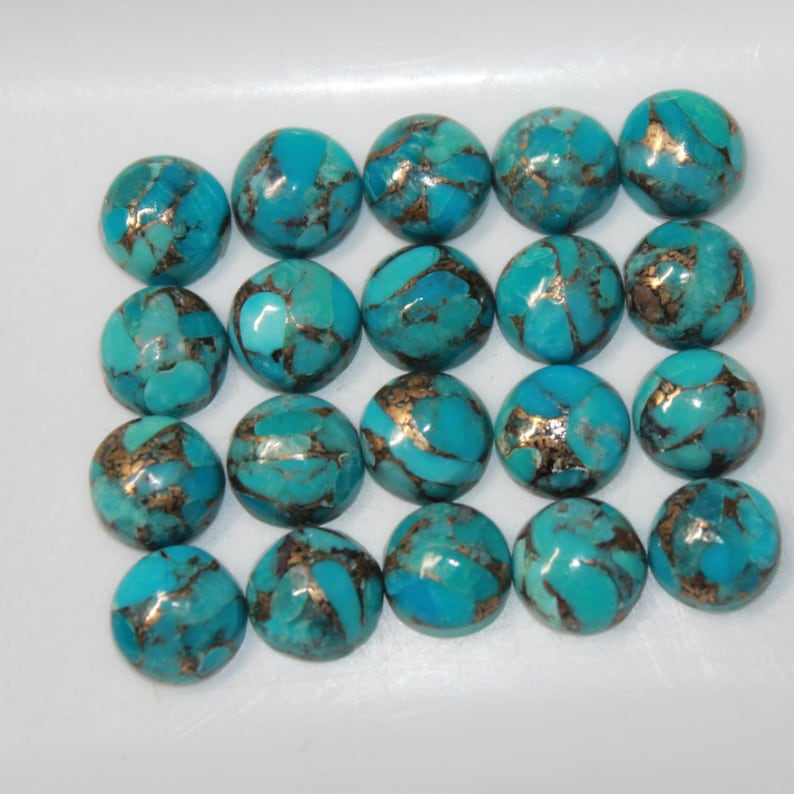 Blue Copper Turquoise Round Cabochon 3mm, 4mm, 5mm, 6mm, 8mm, 10mm ...