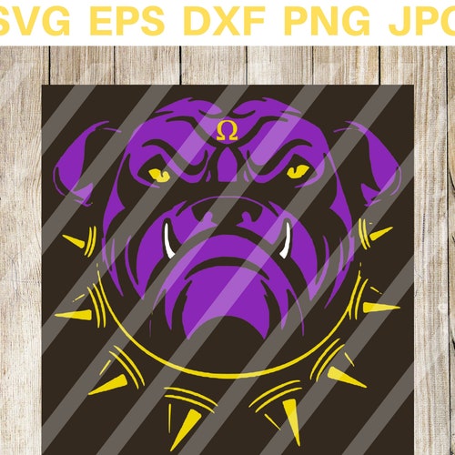 Omega Bulldog SVG Gold Collar Que Dog Svg Omega Dawg Psi - Etsy