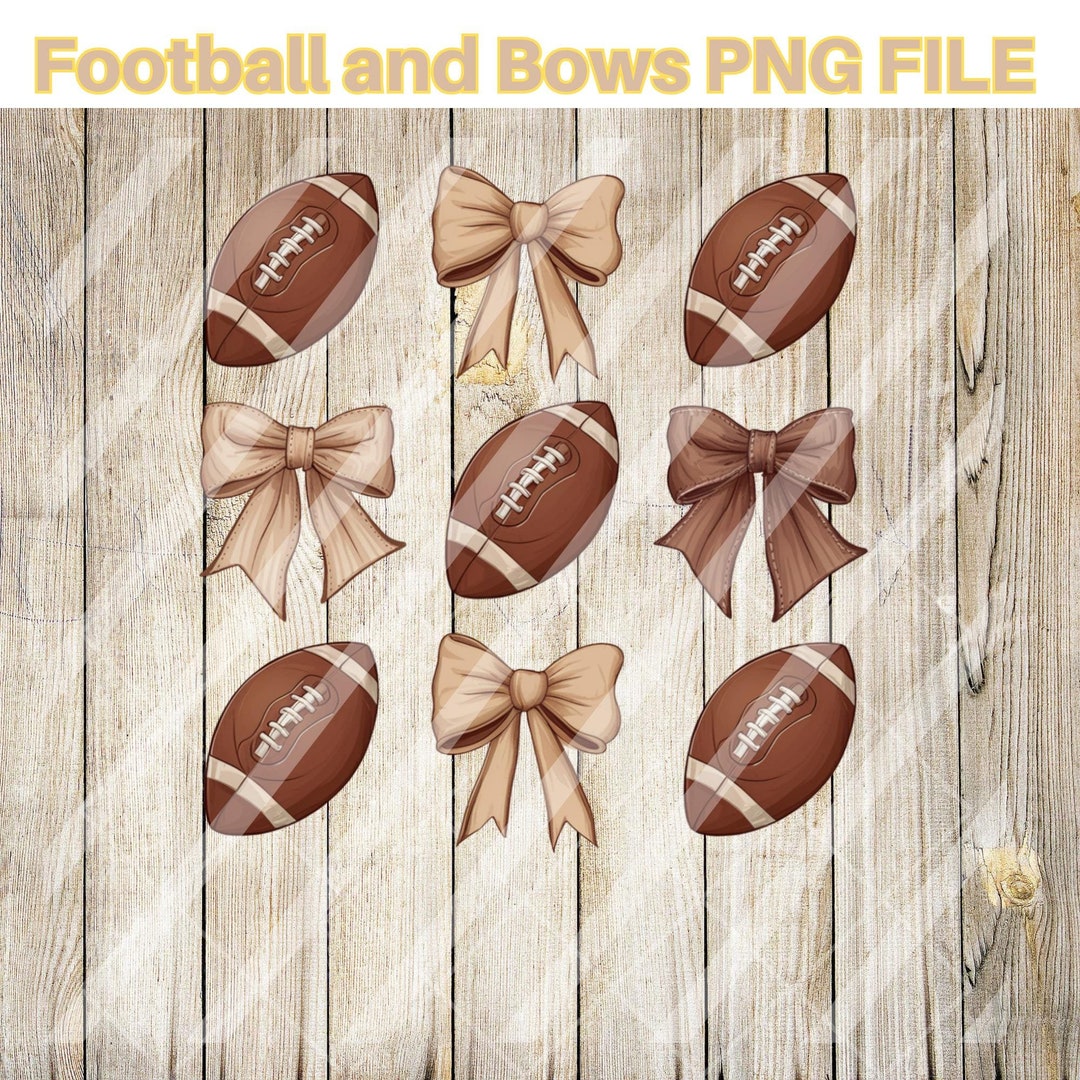 Football and Bow Design PNG - Perfect for T-shirts & Crafts, Ideal for ...