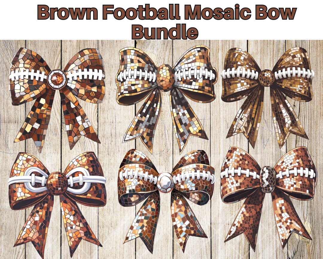 Mosaic Football Bow PNG Bundle | Unique T-shirt & Craft Design | DTF ...
