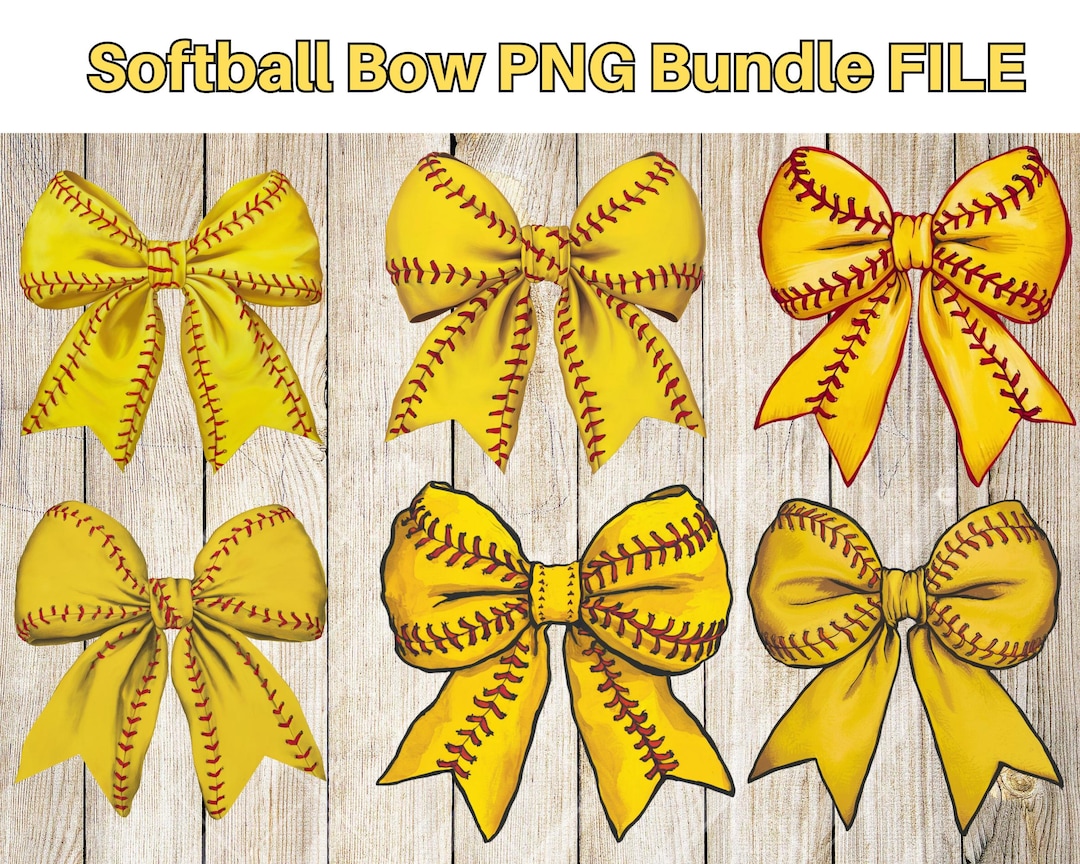 Softball Bow PNG Bundle | Cute T-shirt & Craft Design | DTF Sublimation ...