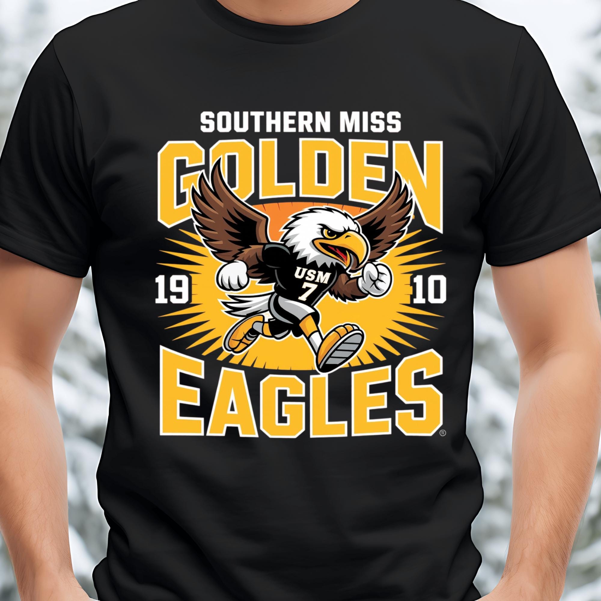 Southern Miss Golden Eagles Mascot PNG | Running Eagle Sublimation Art ...