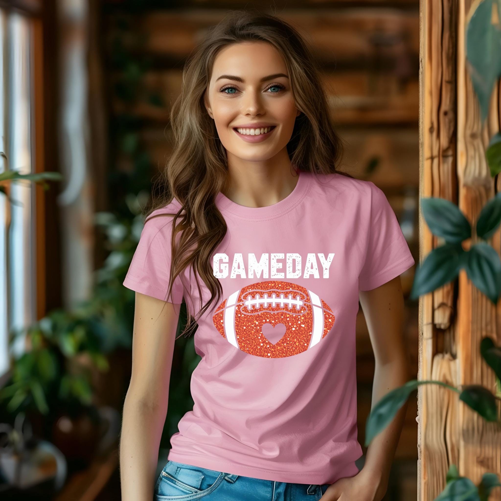 Gameday Glitter Football PNG | Custom T-shirt & Craft Design | DTF ...