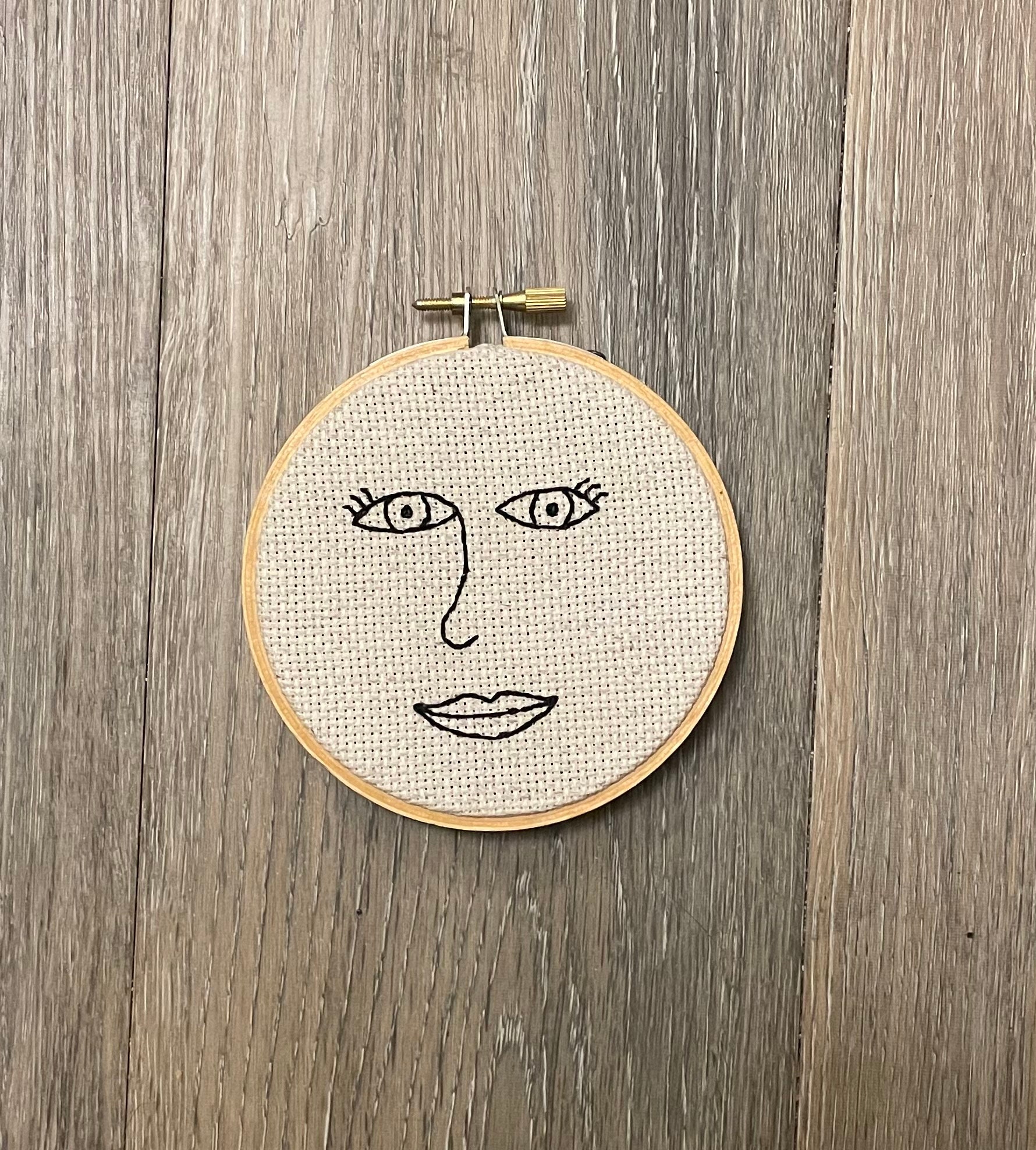 Line Art Woman Embroidery - Etsy