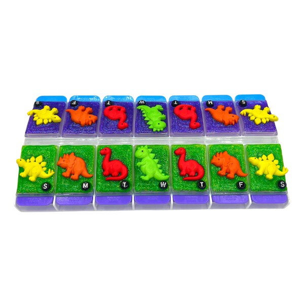 Dinosaur Kids Pill Box - Etsy