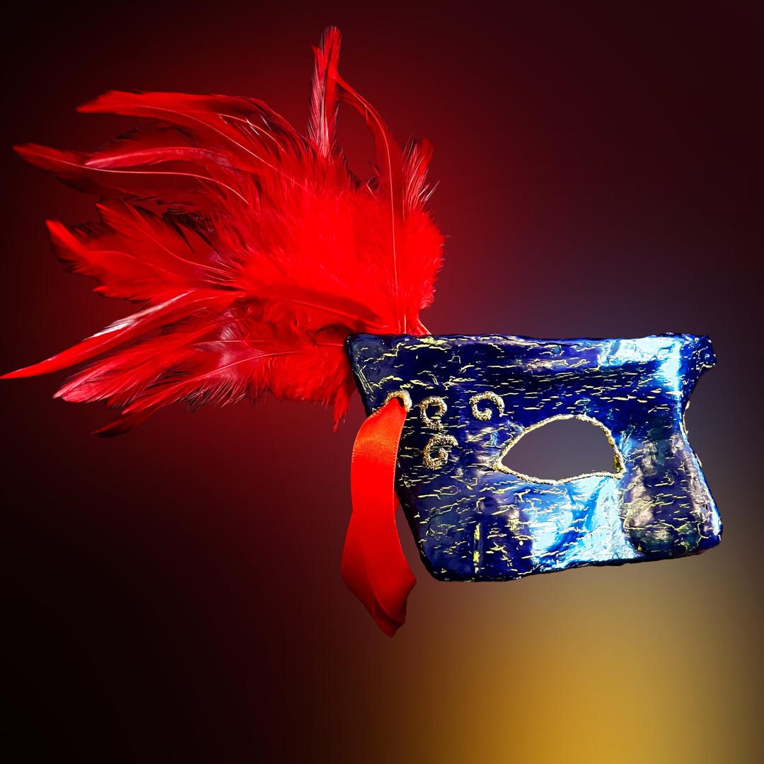 Theatrical Blue Half Mask Venetian Style Made Using the Typical ...