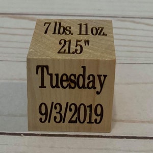 Personalized Wooden Baby Block Gift/ Engraved Girl Boy Baby Keepsake ...