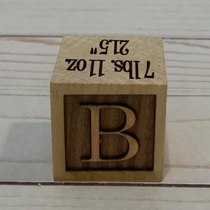 Personalized Wooden Baby Block Gift/ Engraved Girl Boy Baby Keepsake ...