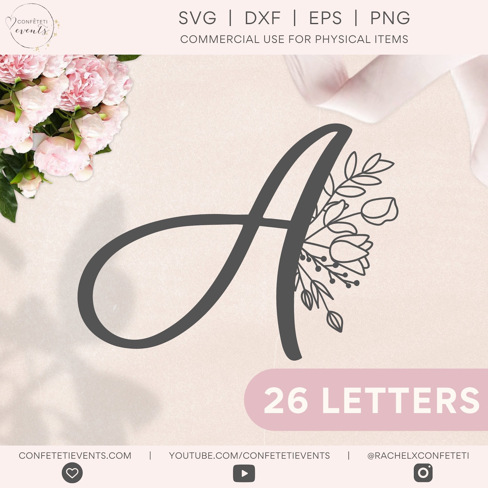 Floral Letter SVG Bundle Alphabet SVG Laser Cut File - Etsy