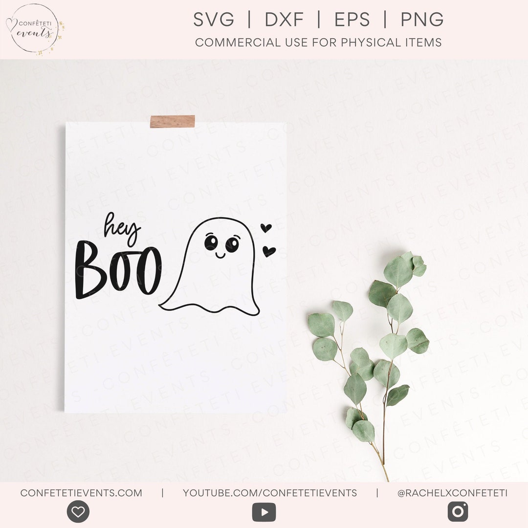 Hey Boo SVG - Halloween Ghost SVG for Cricut - Halloween Sign SVG ...