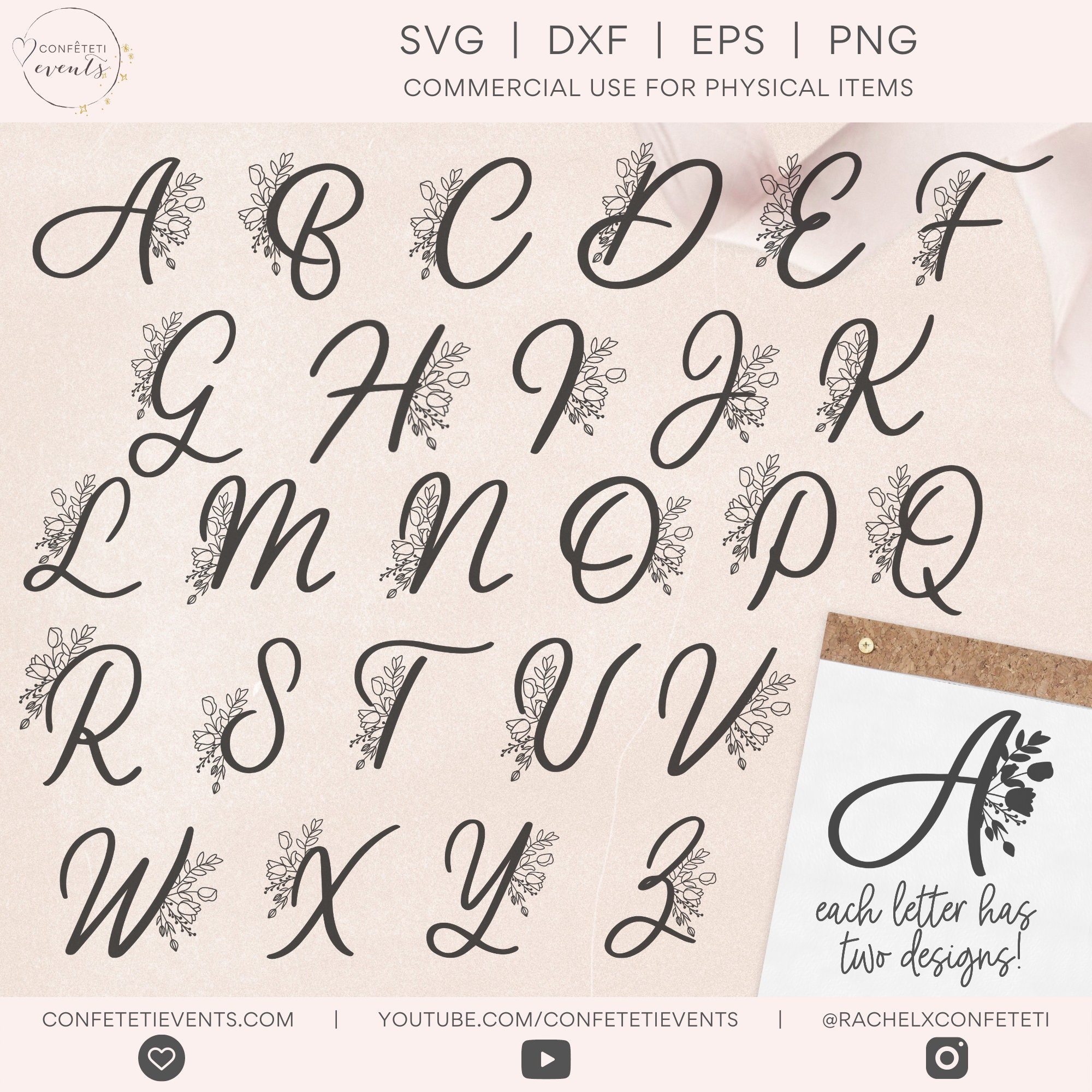 Floral Letter SVG Bundle Alphabet SVG Laser Cut File - Etsy