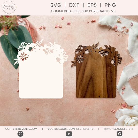 Floral Sign SVG Floral Laser Cut File Blank Sign SVG | Etsy