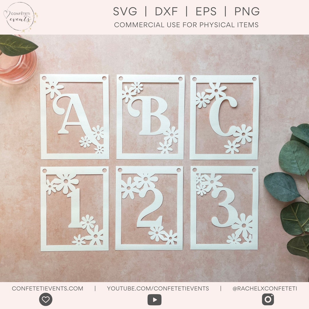 Floral Letter SVG - Alphabet SVG - Party Banner SVG - Banner Svg ...