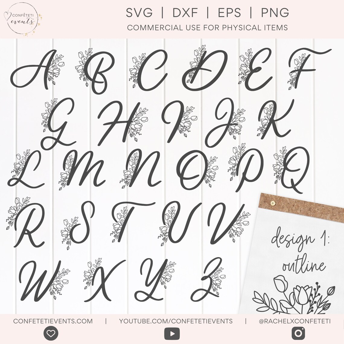 Floral Letter SVG Bundle Alphabet SVG Laser Cut File - Etsy