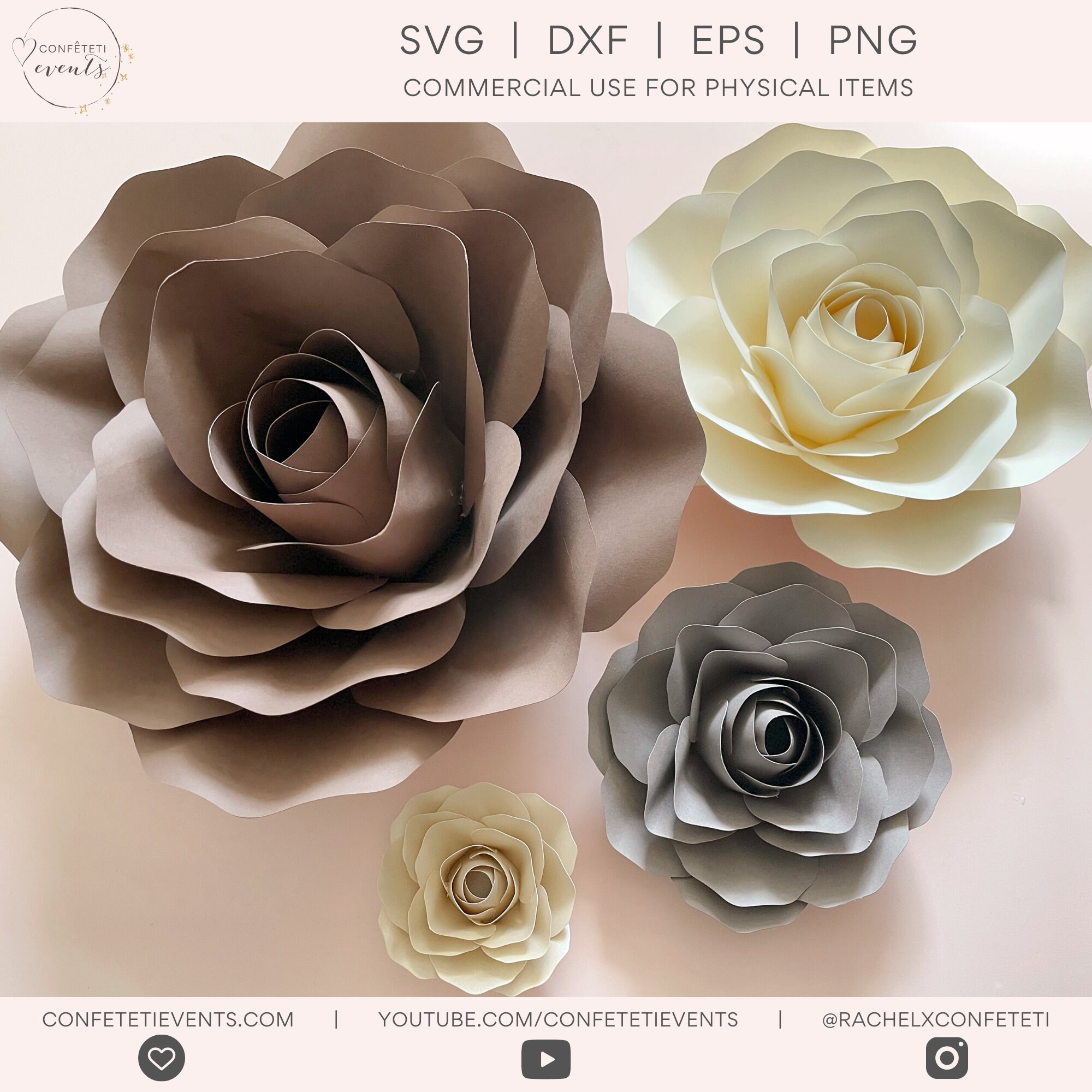 Paper Flower SVG Paper Flower SVG Bundle Paper Flower - Etsy UK