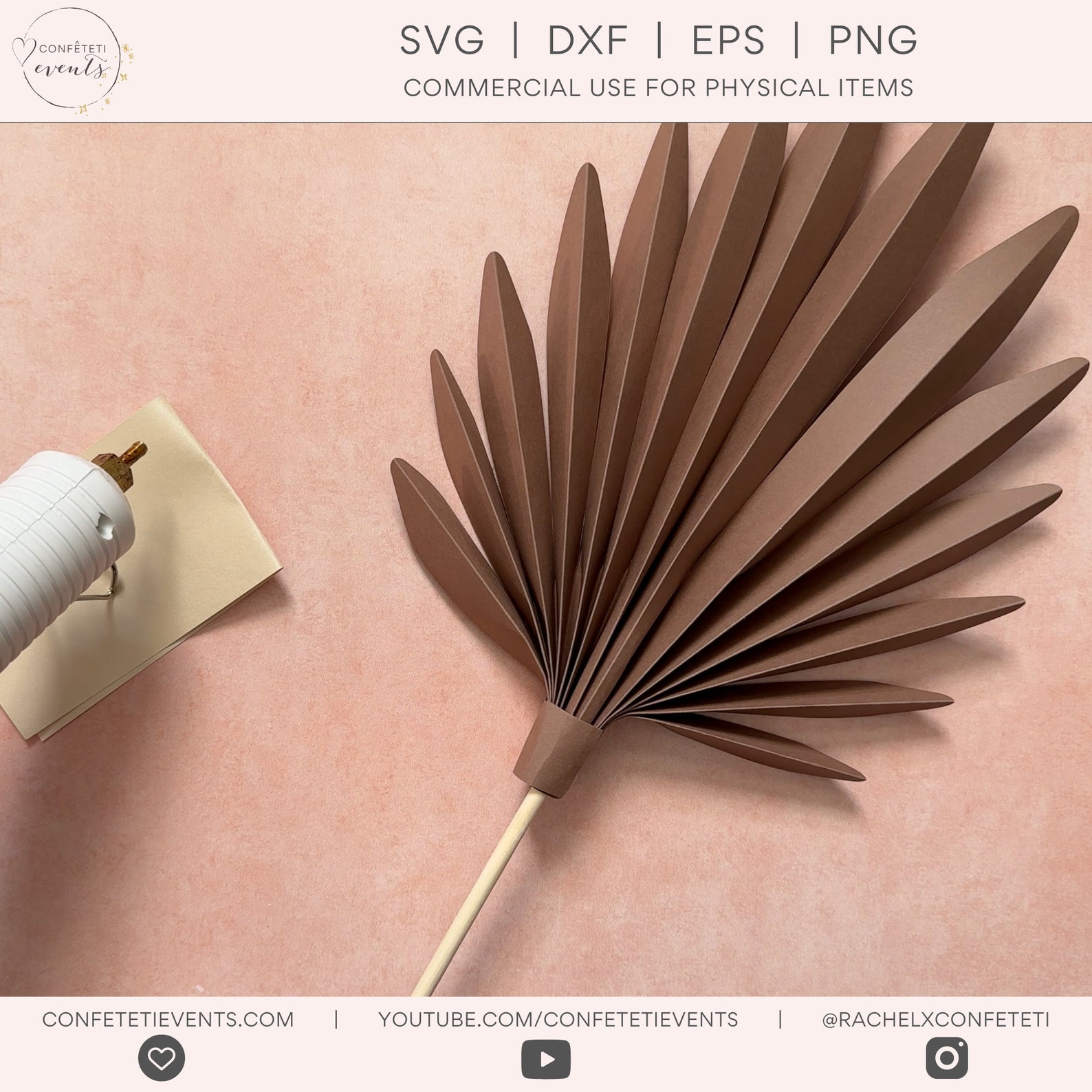 Paper Palm Leaves SVG Paper Leaf SVG Cricut Cut Files 3 Designs of ...