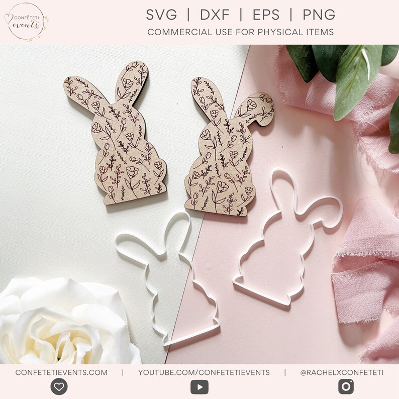 Easter SVG Bunny SVG Laser Cut Files Glowforge Files | Etsy