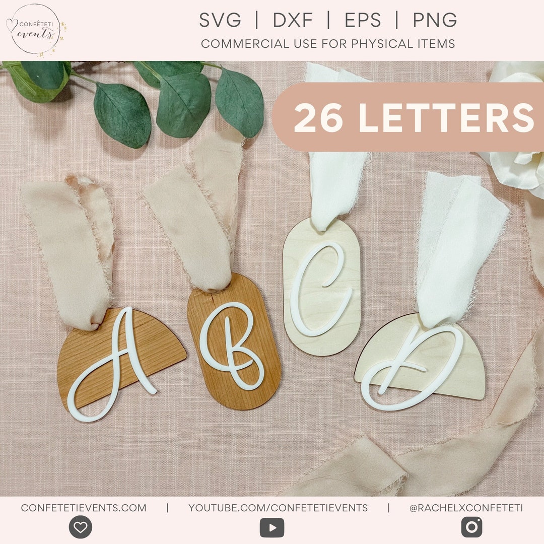 Layered Alphabet Laser Cut File - Glowforge Ornament SVG - Alphabet Svg ...