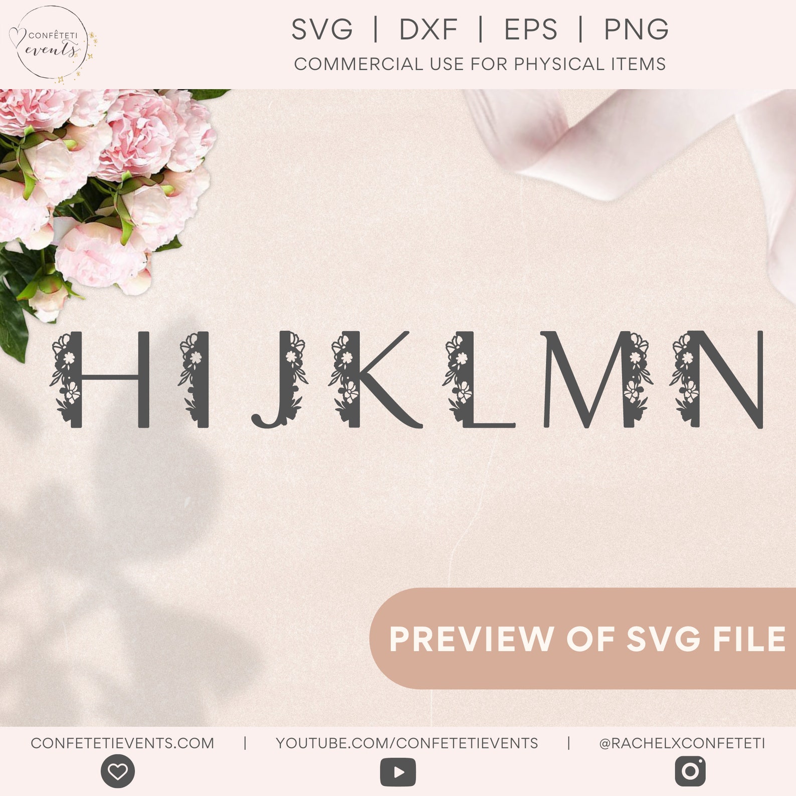 Floral Letters SVG Floral SVG Monogram SVG for Cricut - Etsy