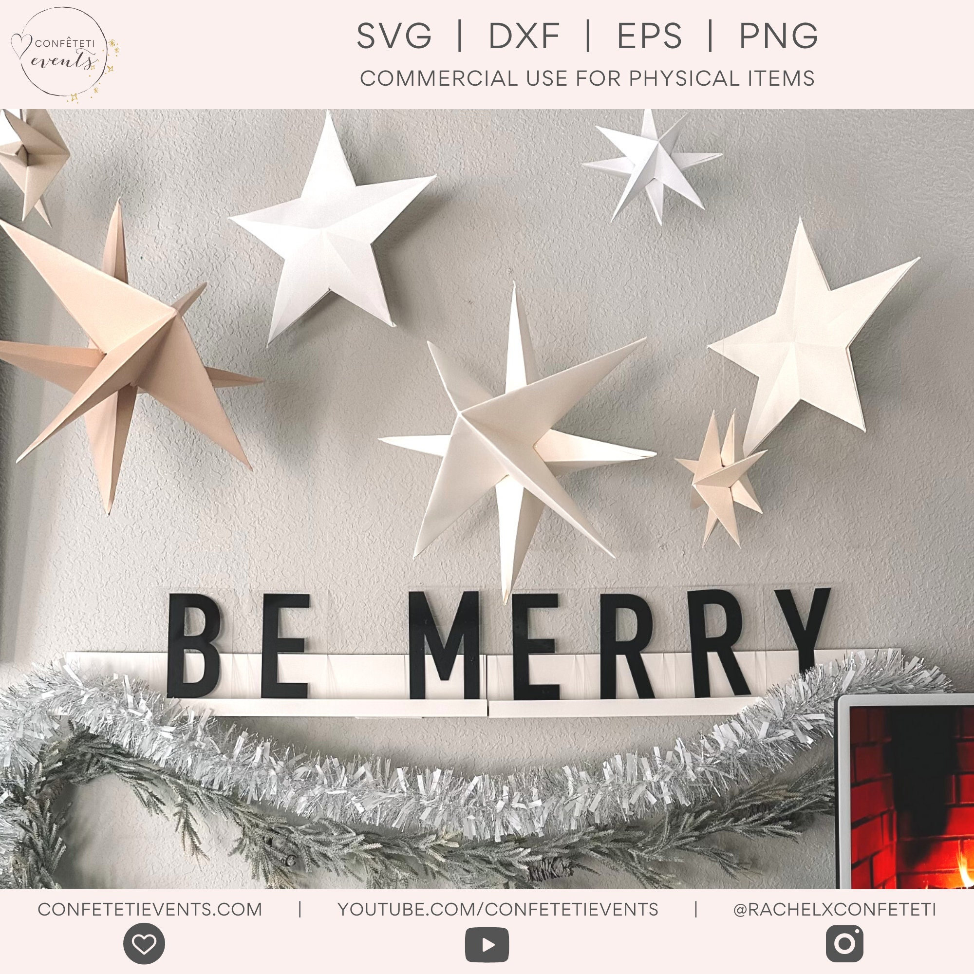Paper Star SVG Christmas Star SVG Christmas SVG Cricut - Etsy UK