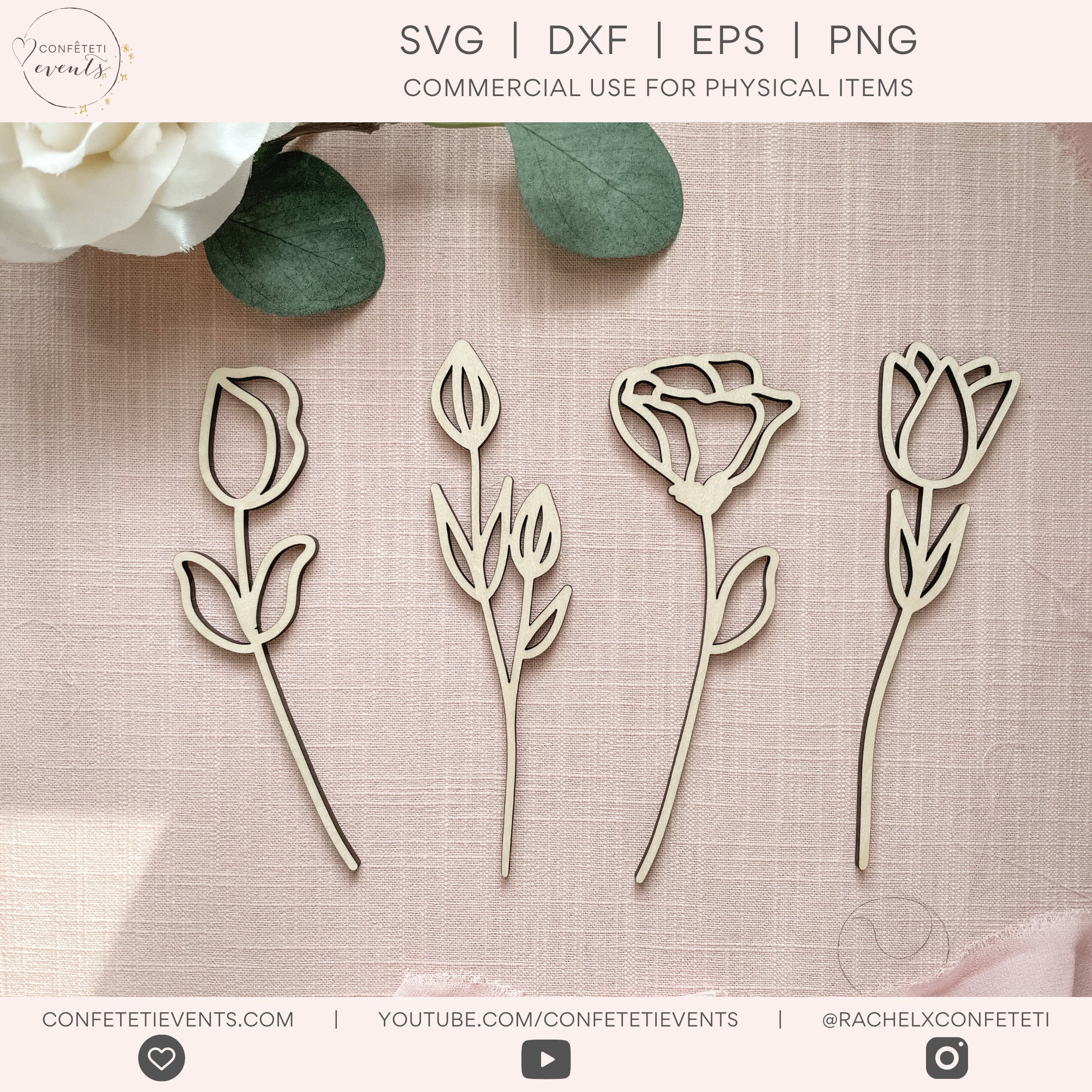 Flower Laser Cut File Layered Laser File Floral SVG Laser - Etsy