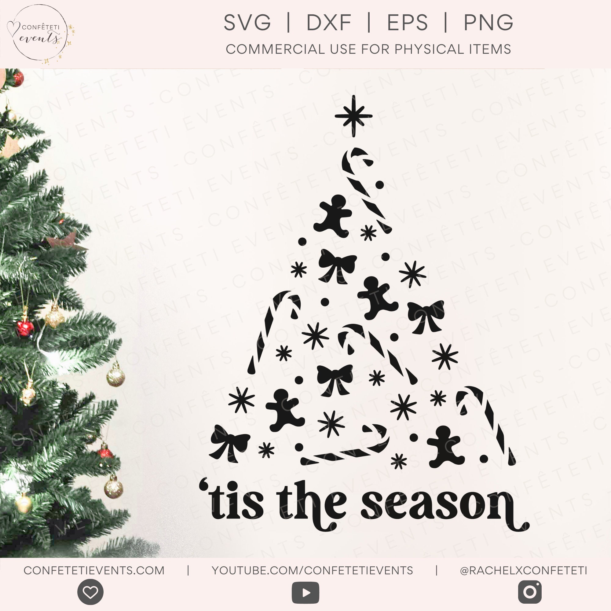 Christmas SVG Christmas Tree SVG Tis The Season SVG | Etsy