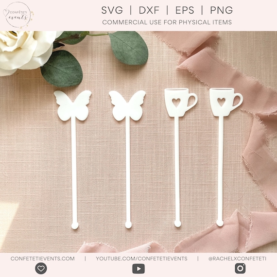 Swizzle Stick SVG Laser Cut File Drink Stirrer SVG Laser - Etsy