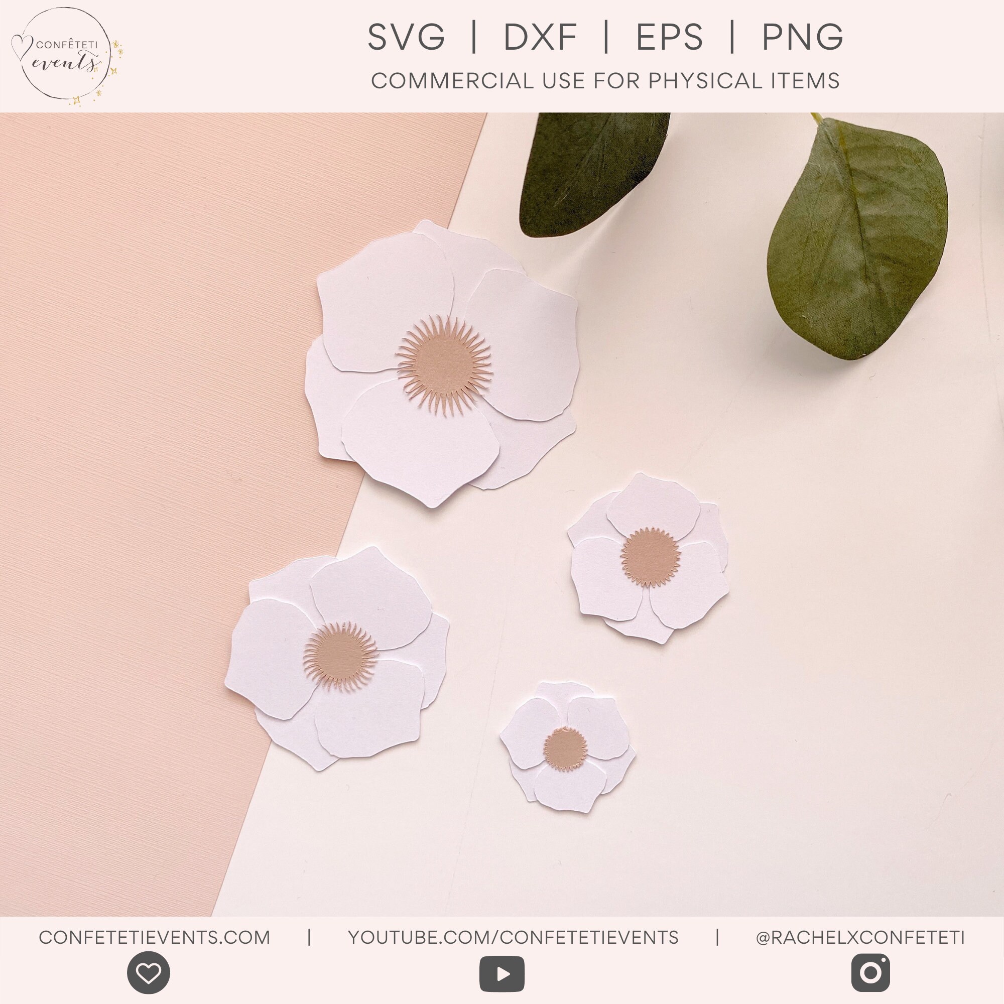 Mini Paper Flower SVG - Paper Flower SVG for Cricut - Makes 1-3 ...