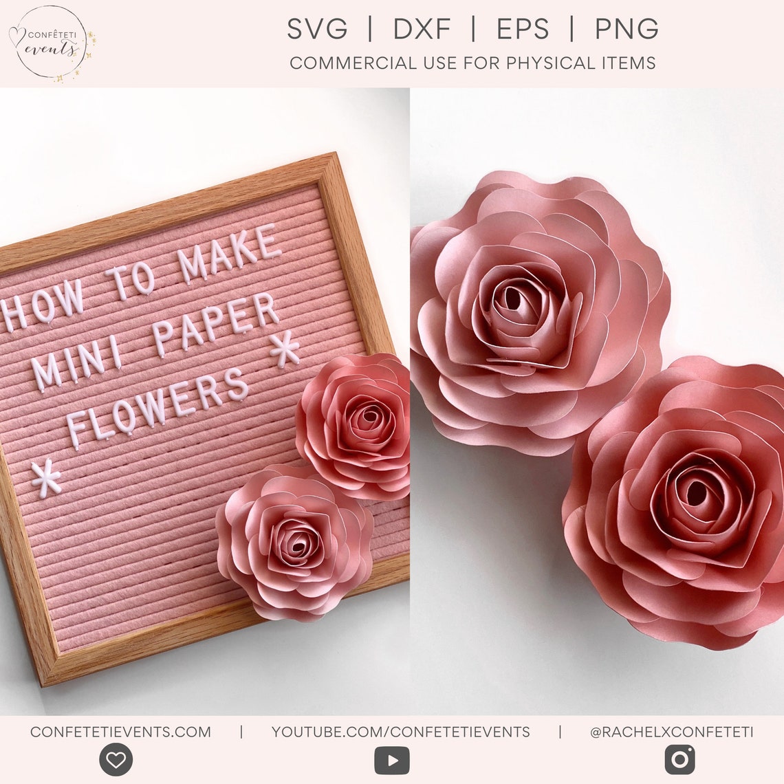 Mini Paper Flower SVG - Paper Flower SVG for Cricut - Makes 3-4 ...
