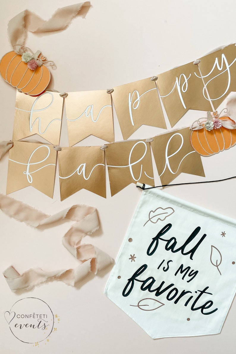 Fall SVG Sign Fall Banner SVG Floral Pumpkin SVG Happy - Etsy