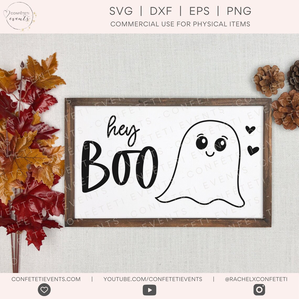 Hey Boo SVG Halloween Ghost SVG for Cricut Halloween Sign | Etsy