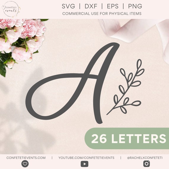 Letter SVG Alphabet SVG Monogram SVG Leaf Svg Cricut & | Etsy