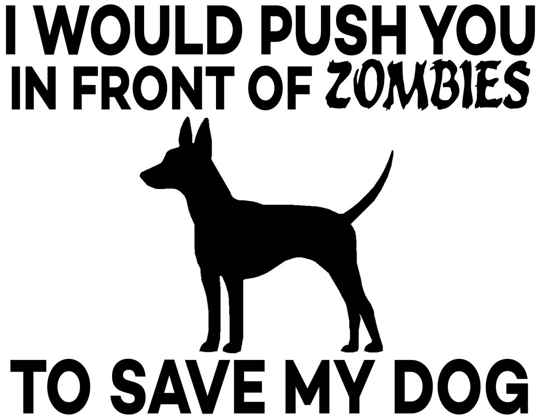 Push You in Front of Zombies to Save My Dog Vinyl Sticker - Etsy