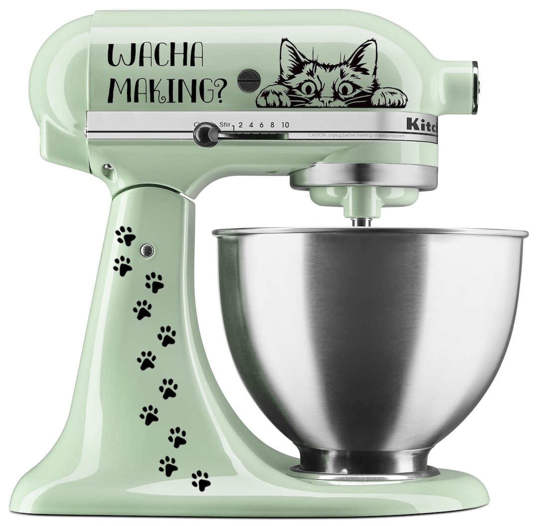 Kitty Cat Wacha Makin Vinyl Decal Sticker for Kitchen Mixers - Etsy