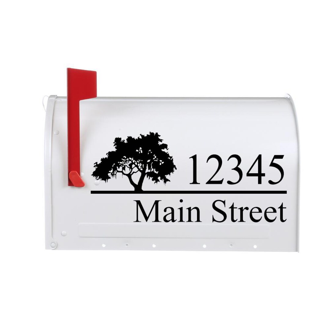 Simple Lined Oak Tree Decal Stickers for Mailbox - Etsy