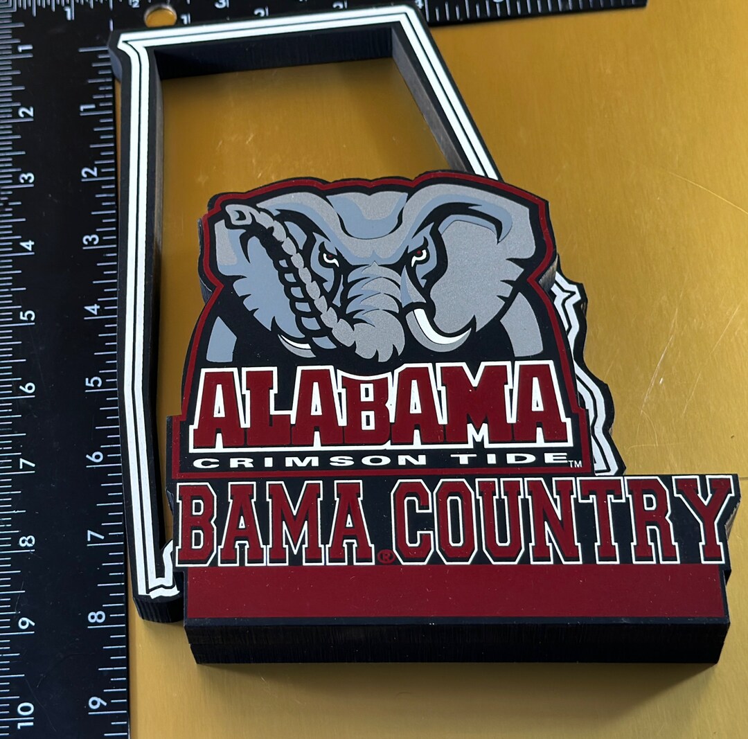 Alabama Crimson Tide Vintage Map Outline Team Decor Shelia's ...