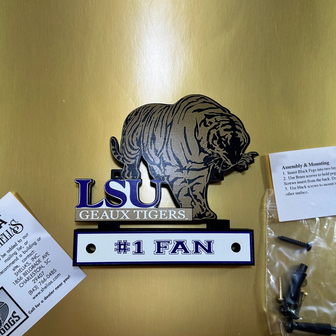 LSU Tigers Vintage Wooden Team Logo Wall Plaque (with Hardware) by ...