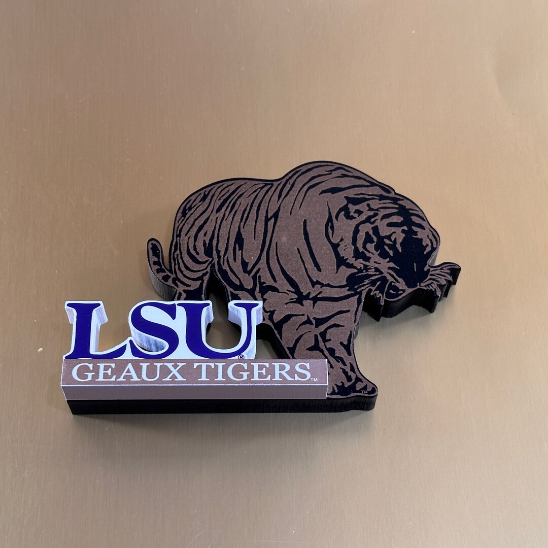 LSU Tigers Vintage Wooden Team Logo Shelf Plaque by Shelia's ...