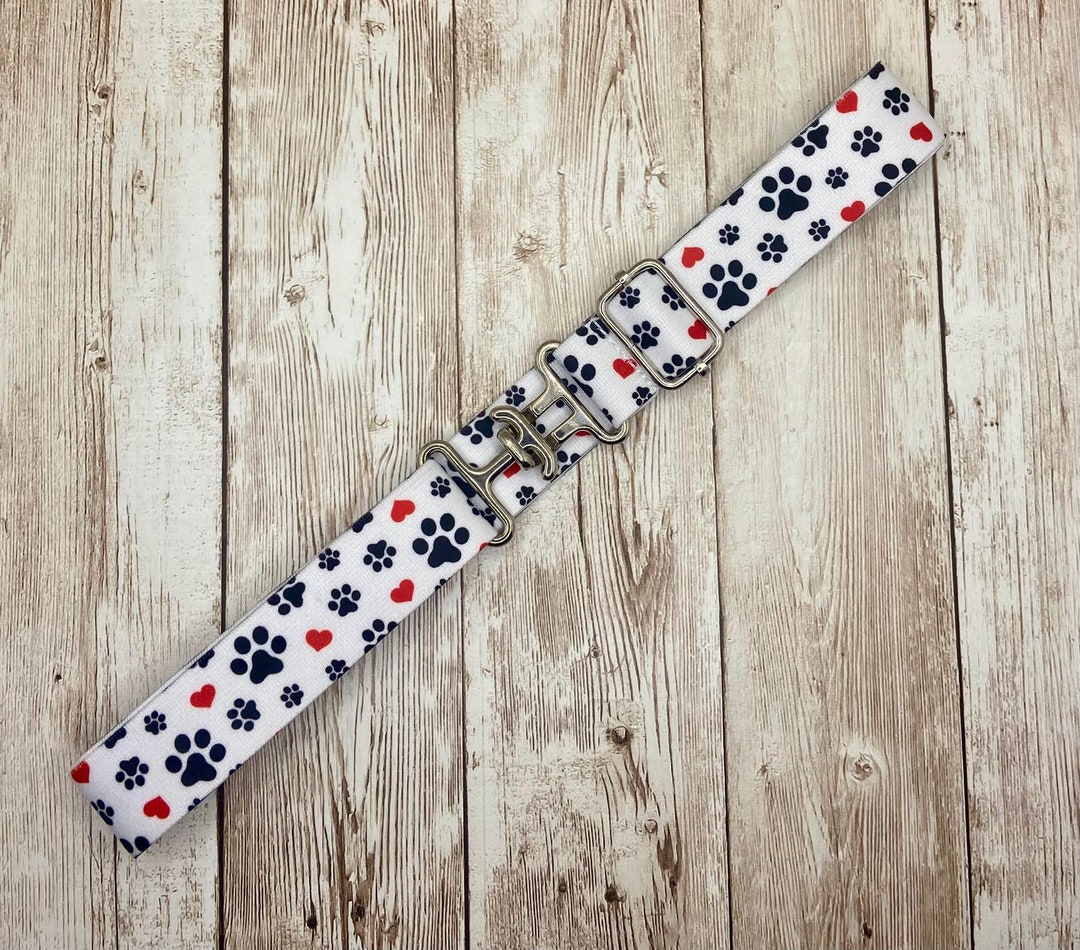 1 PAW PRINT White/black Equestrian Belt Leadline Riding Belt Surcingle ...