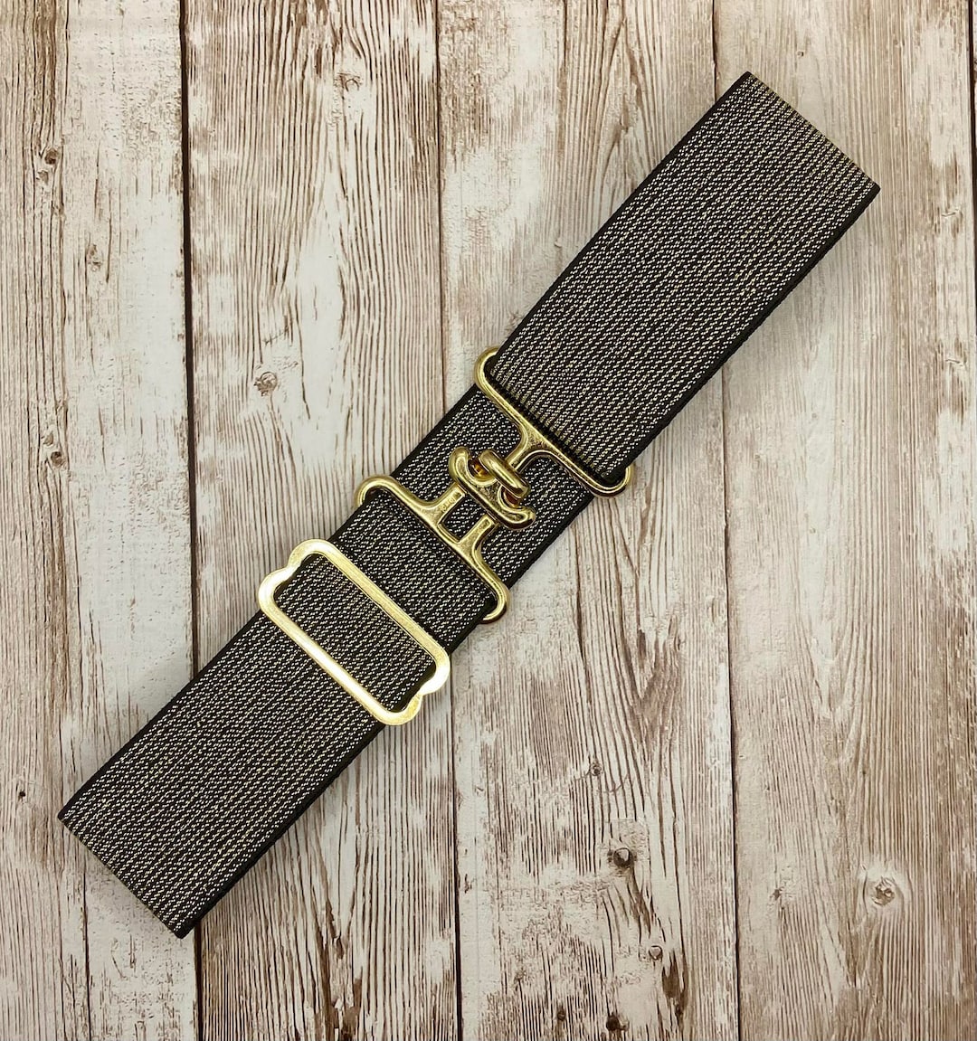 1.5" BLACK/GOLD Sparkle Equestrian Belt - Riding Belt - Surcingle ...