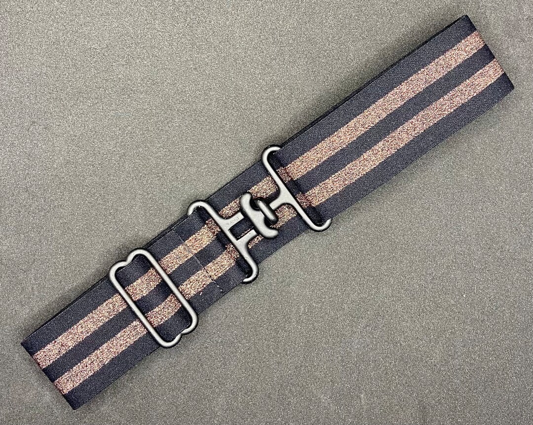 1.5" ROSE GOLD and BLACK Equestrian Belt - Riding Belt - Surcingle ...