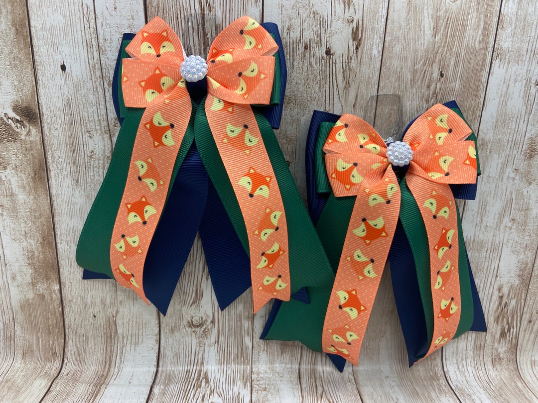 Equestrian Horse Show Hair Bows - Orange Fox - Classic Hunter - Etsy