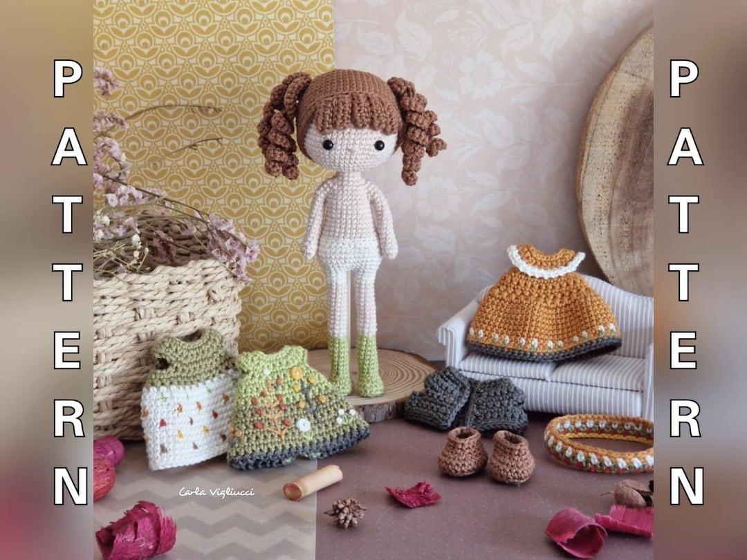 Doll Alma, Crochet Amigurumi Doll, Crochet Doll With Removable Clothes ...