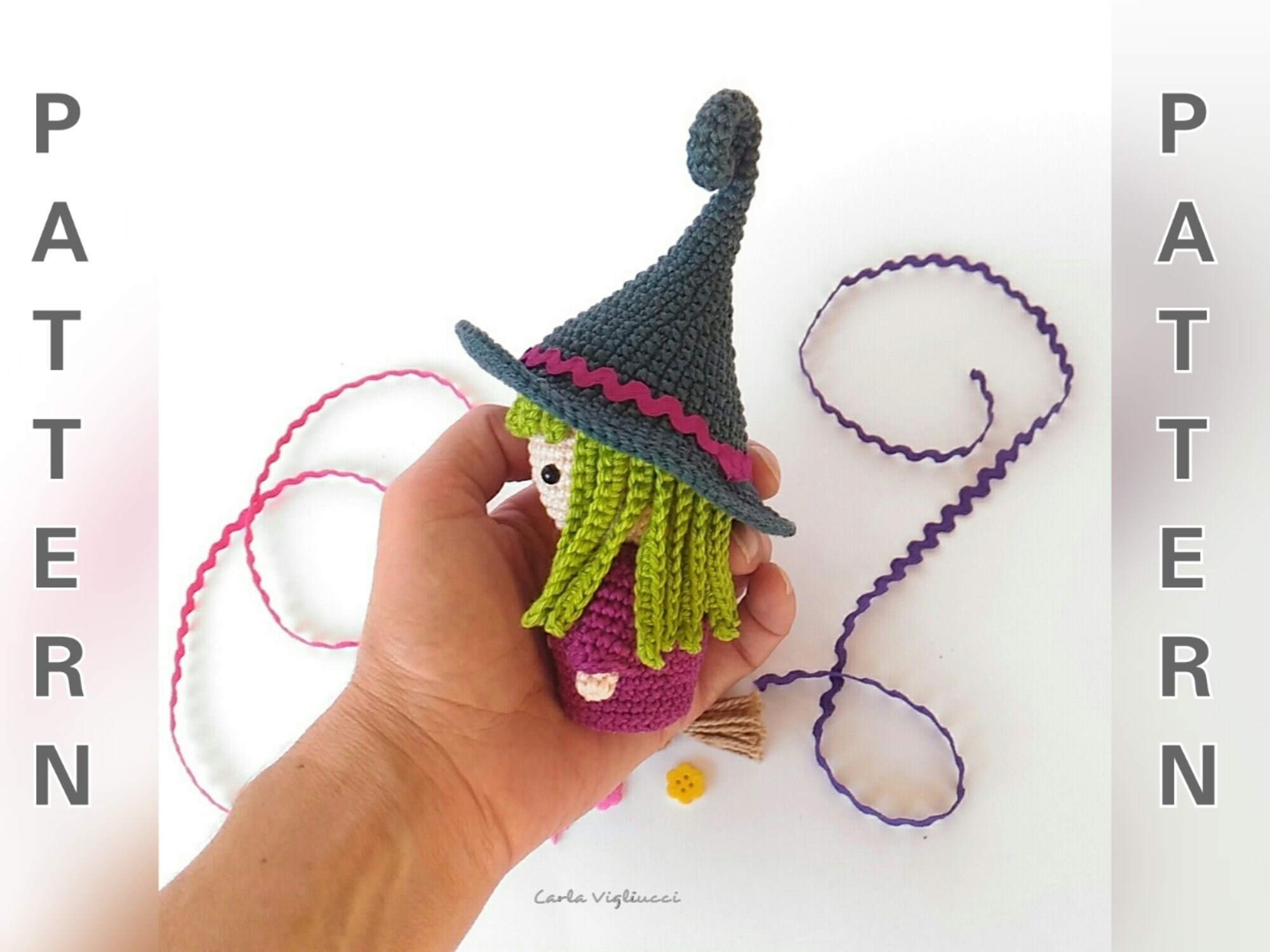 Cute Little Witch Doll - PDF Crochet Amigurumi Witch Pattern / Photo ...