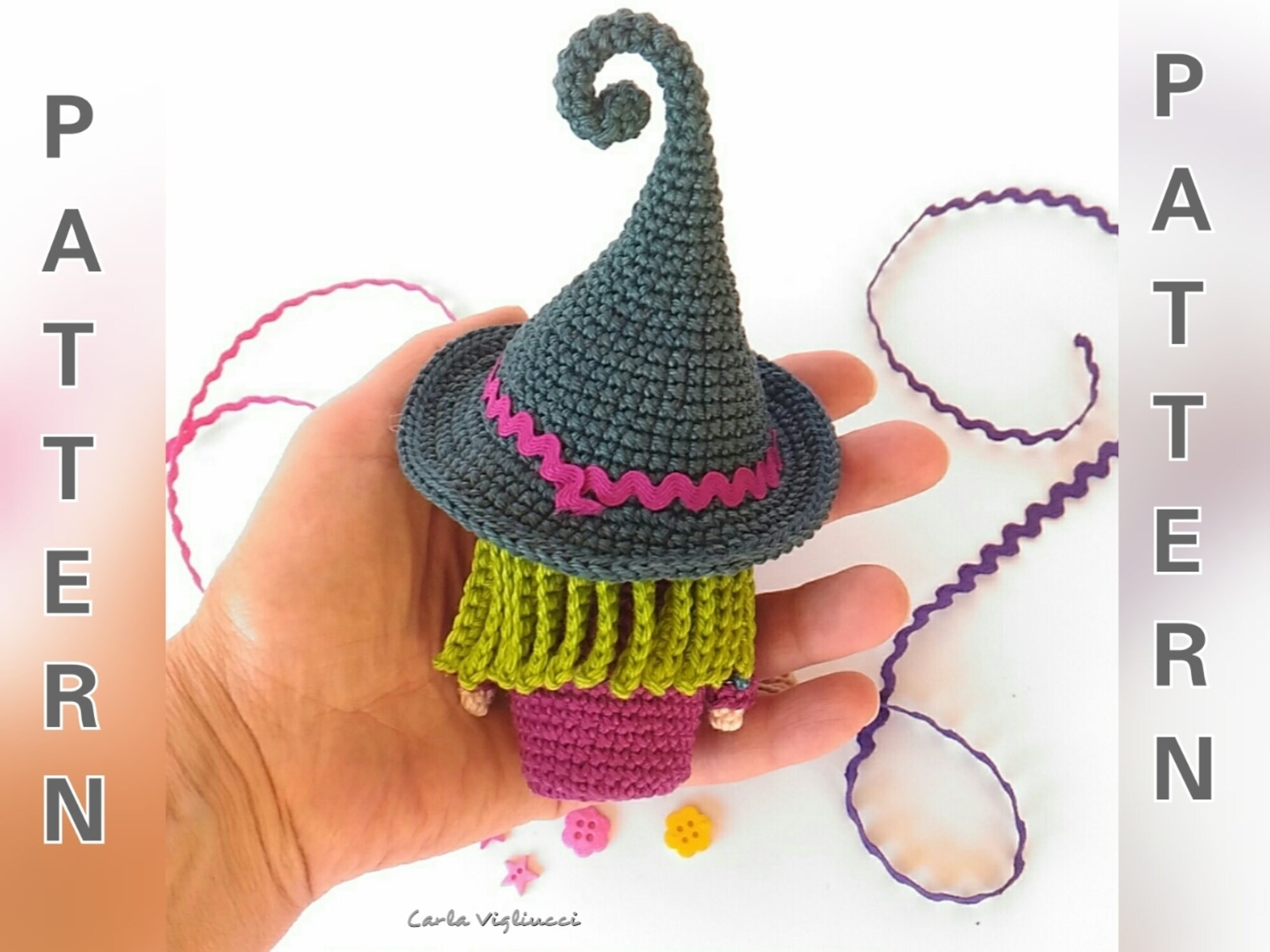 Cute Little Witch Doll - PDF Crochet Amigurumi Witch Pattern / Photo ...